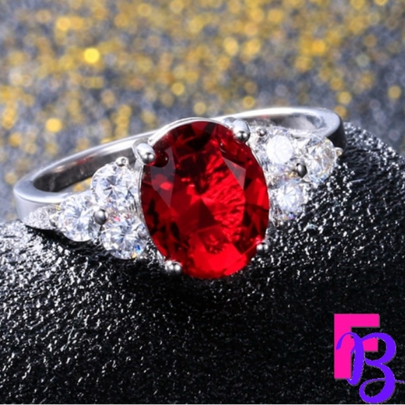 FingerBlingers | Jewelry | Ruby Cz Sterling Silver Ring | Poshmark